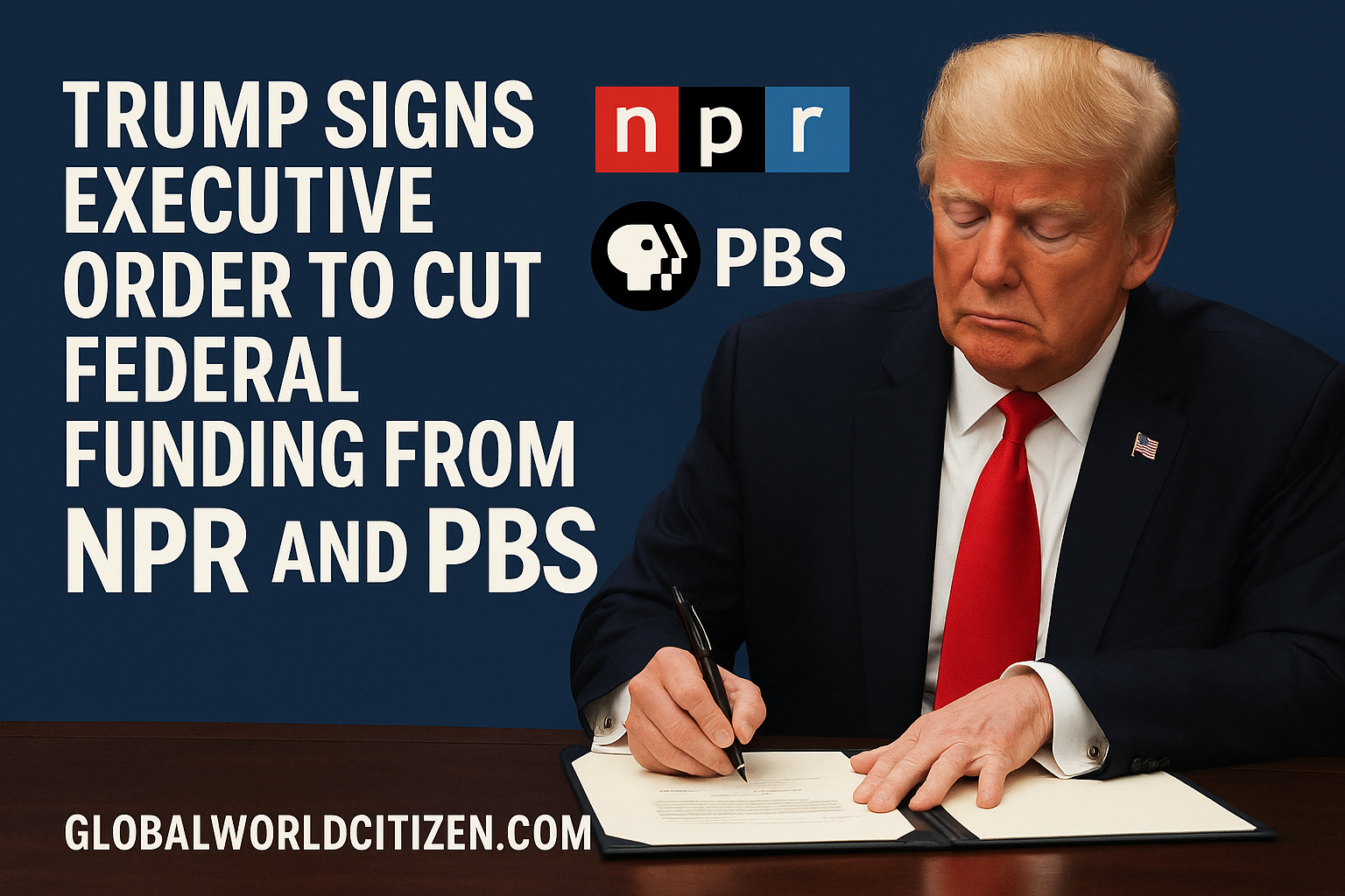 Trump Signs Executive Order to Cut NPR and PBS Federal Funding, Citing ...